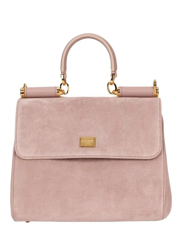 Dolce & Gabbana My Sicily Mini Calfskin Handbag With Front Flap Closure And Top Handle - Pink