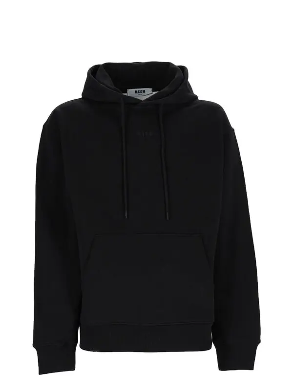MSGM 100% Cotton Crewneck Sweatshirt - Black