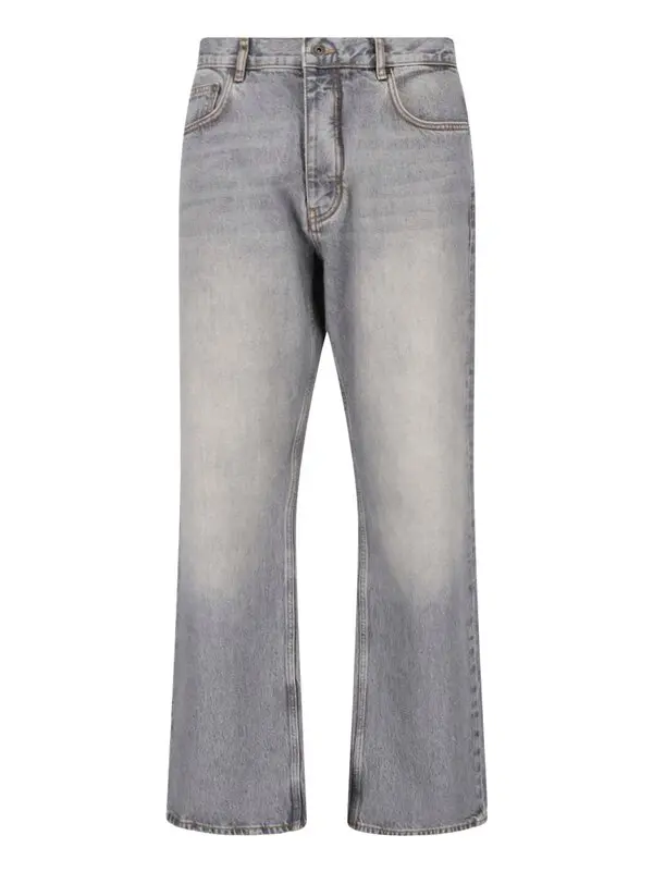 Off-White Faded Cotton Jeans For - Grey
