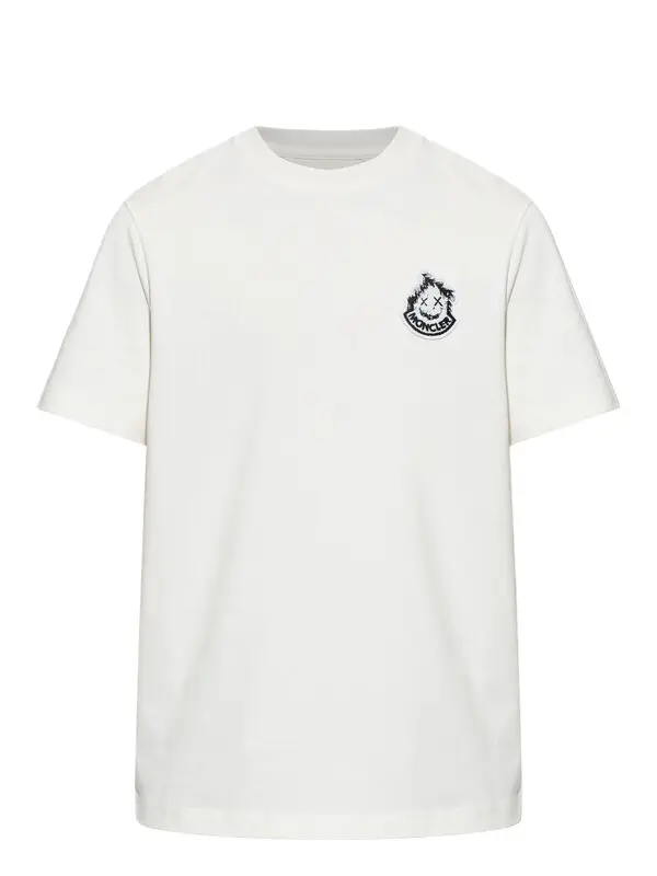 Moncler Logo Patch Crewneck T-shirt - Natural