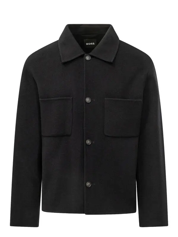 BOSS Carper Woven Wool-blend Jacket - Dark Blue