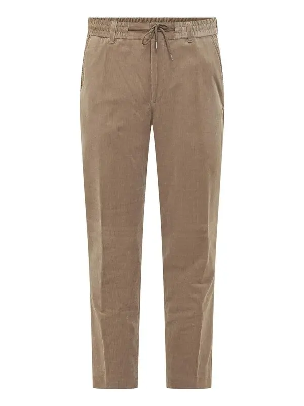 BOSS Tailored Cotton-blend Trousers With Stretch Waist - Open Brown