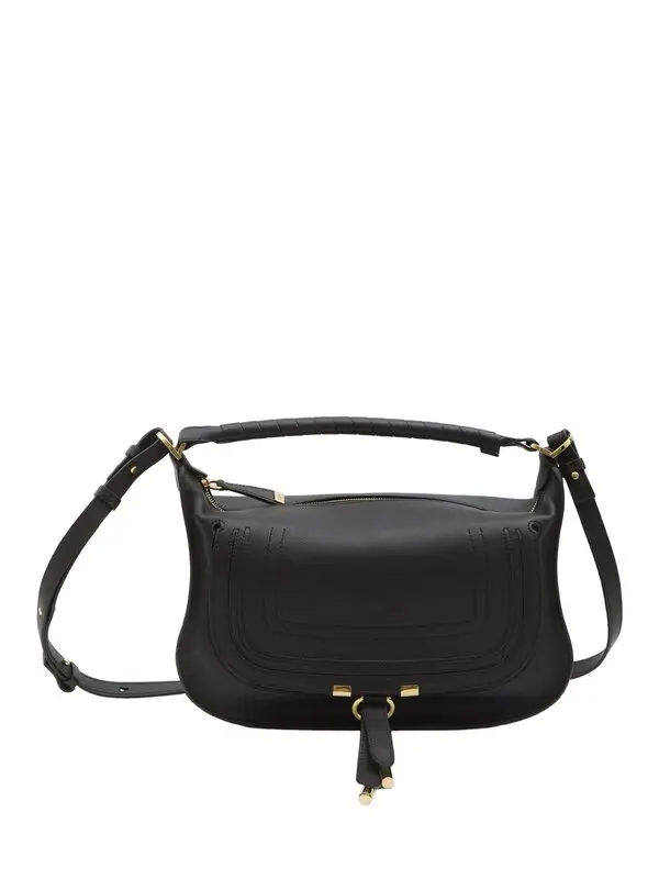 Chloé Marcie Leather Shoulder Bag - Black