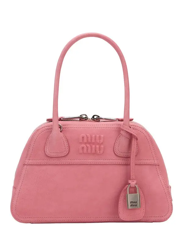 Miu Miu Vivant Small Leather Handbag With Charm - Pink