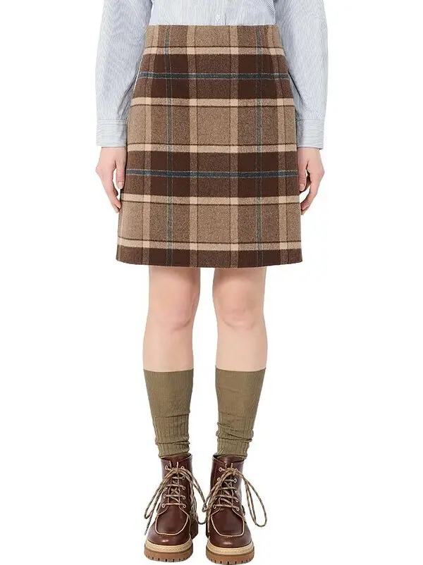 Max Mara Wkdpesche Wool Skirt - Brown