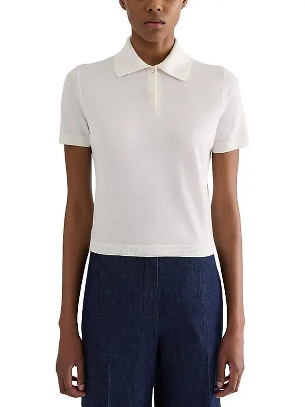 JIL SANDER Wool Knit Polo Tee - Piuma