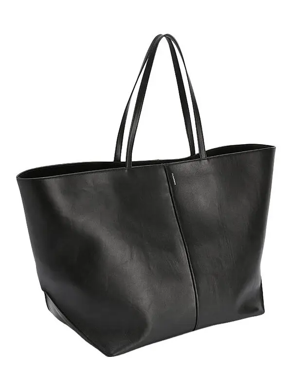 JIL SANDER Linea Large Leather Tote - Black