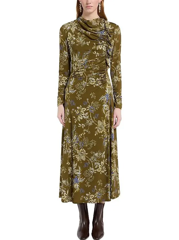 Marella Mlladorato Cowl Neck Dress - Kaki