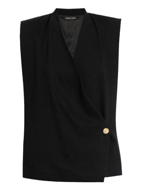 ANINE BING Venice Wrap Vest - Black