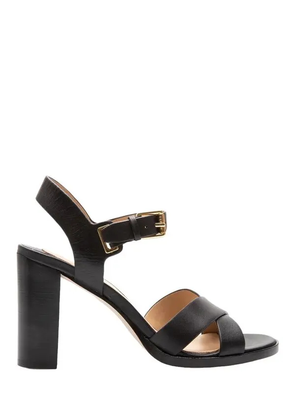 Ralph Lauren Round-toe High-heeled Sandals - Black