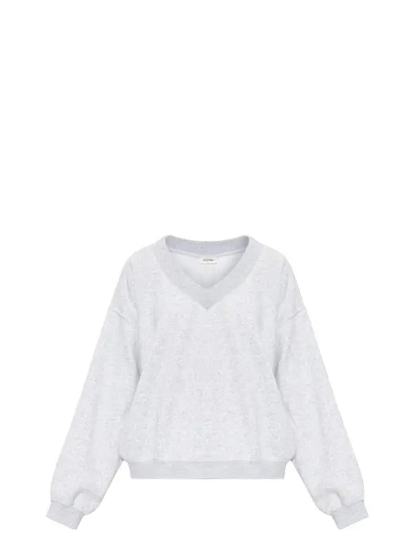 American Vintage Relaxed V-neck Sweatshirt - Grey