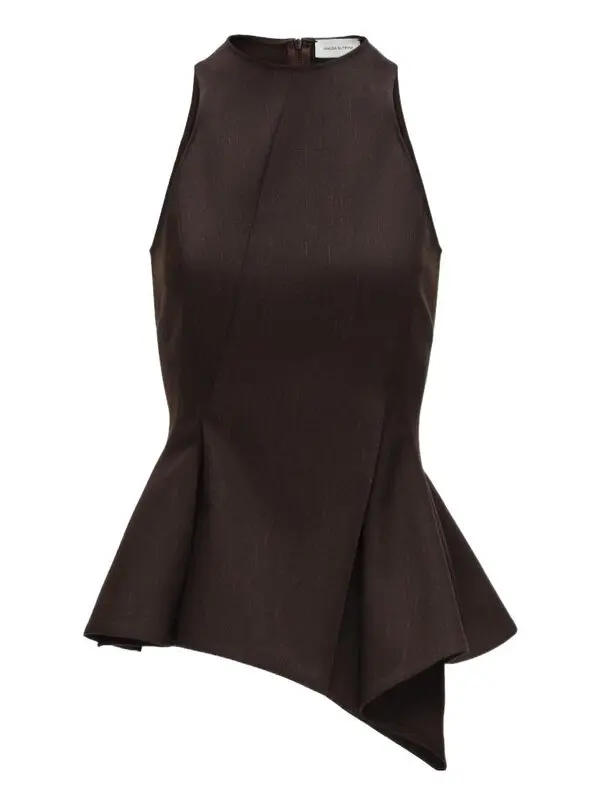 Magda Butrym Asymmetric Sleeveless Top - Brown