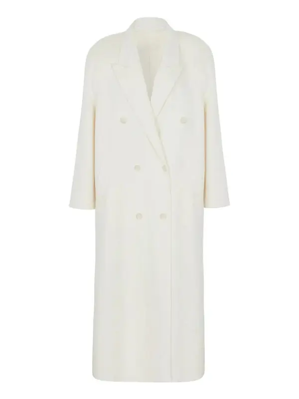 THE FRANKIE SHOP Gaia Double Breasted Coat - Ivory