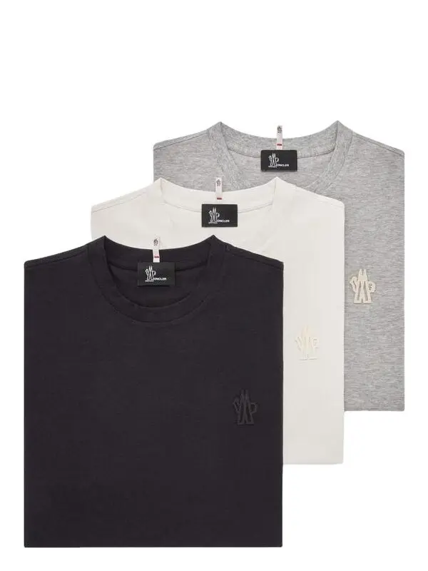 Moncler 3-pack Crewneck T-shirts - White/black/grey