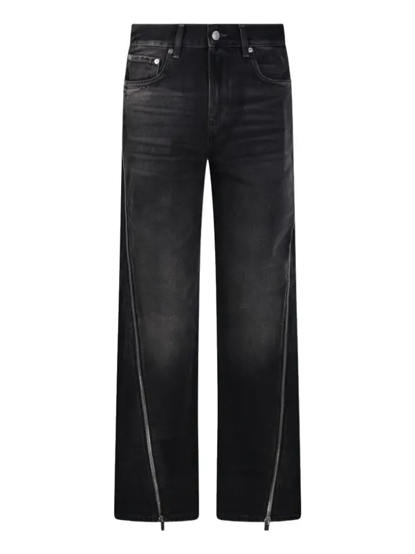 HAIKURE Bonnie Zip Wide-leg Jeans - Black