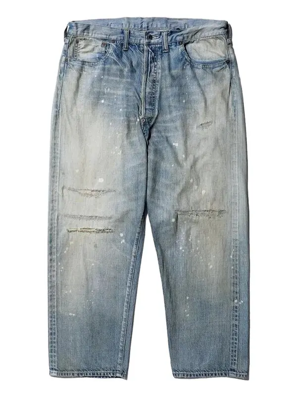 A.PRESSE No.37 Washed Wide Denim Pants - Bleached