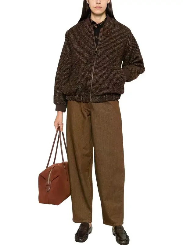 SESSUN Heavelyn Tweed-effect Zip-up Jacket - Brown