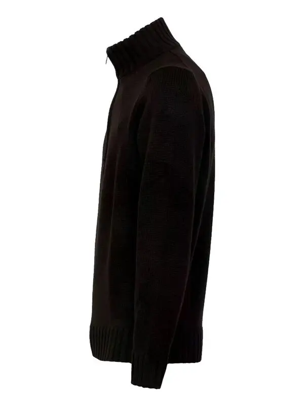 FILIPPO DE LAURENTIIS Half-zip Merino-wool Sweater - Brown