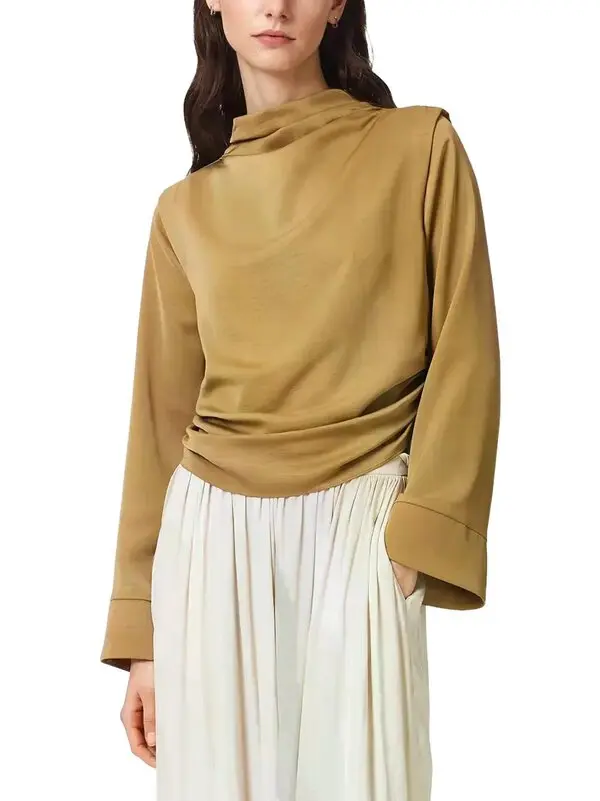 ALLSAINTS Leslie Draped High-neck Blouse - Yellow