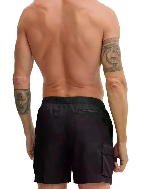 Nike Swoosh-logo Cargo Swim Shorts - Black