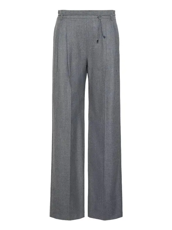 Max Mara Pleated Wide-leg Trousers - Grey