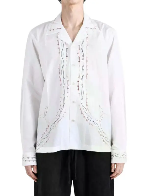 BODE Embroidered Long-sleeve Shirt - White