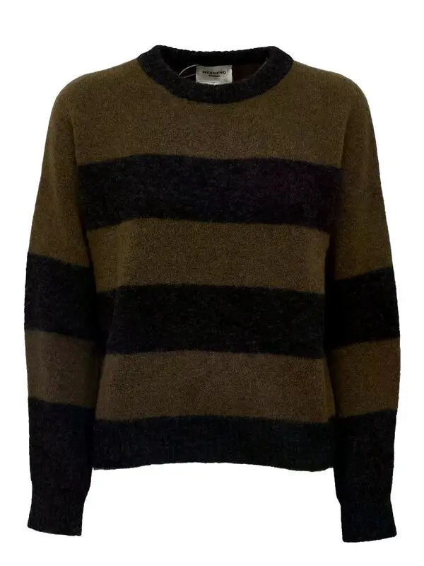Max Mara Striped Wool-blend Sweater - Brown