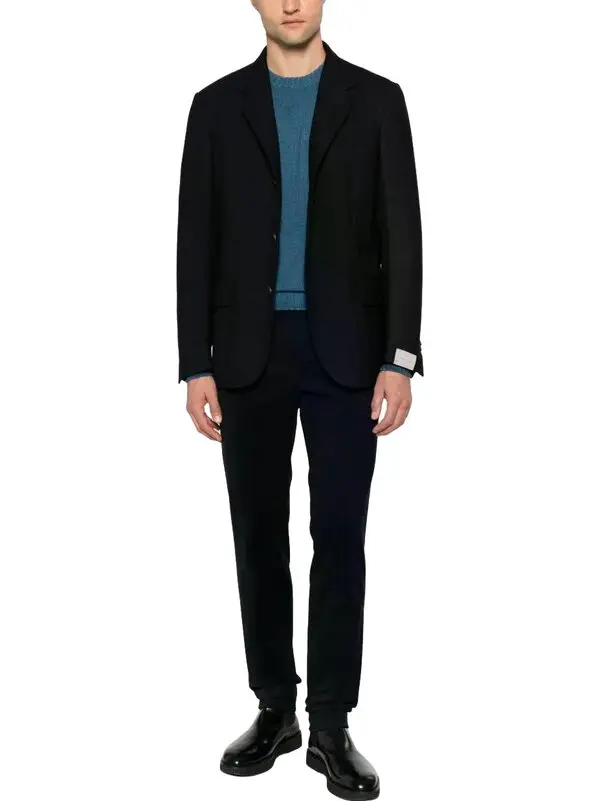 FILIPPO DE LAURENTIIS Crew-neck Ribbed-trim Sweater - Blue