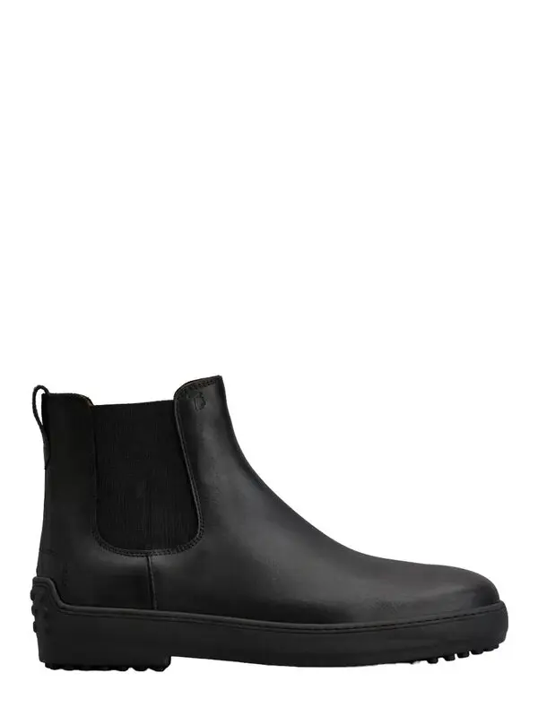 TOD'S Winter Gommino Chelsea Boots In Leather - Black