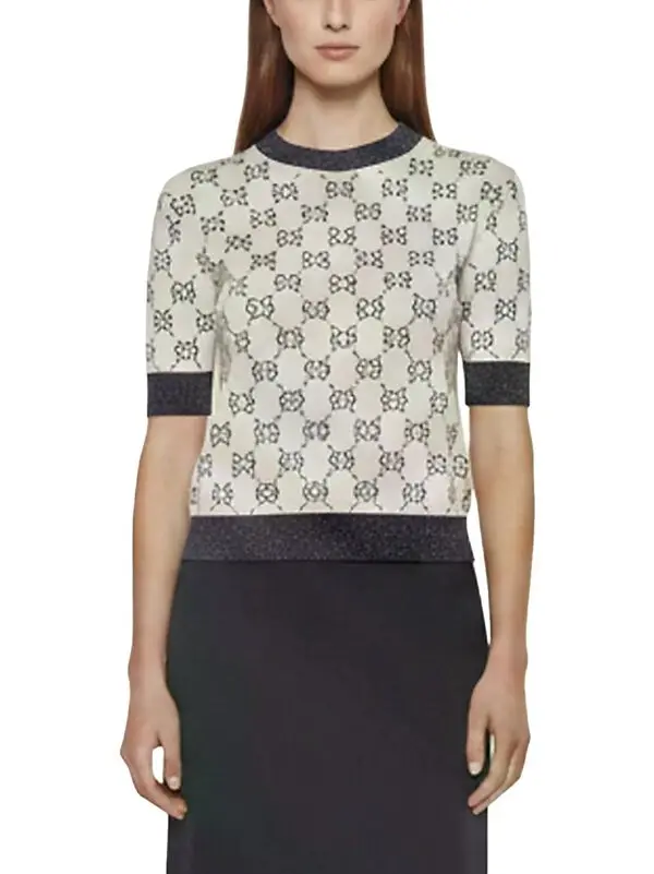 Gucci Gg Supreme Knit Top - Neutrals