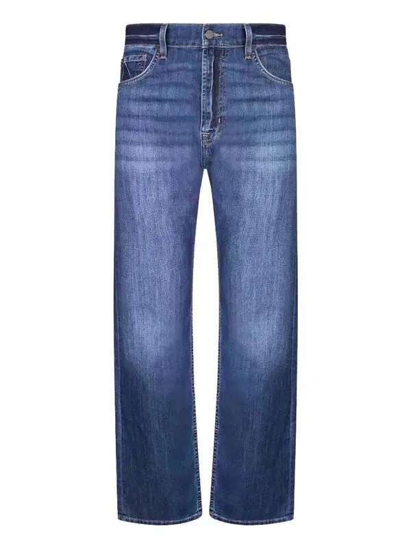 7 For All Mankind Faded-effect Whiskered Jeans - Blue