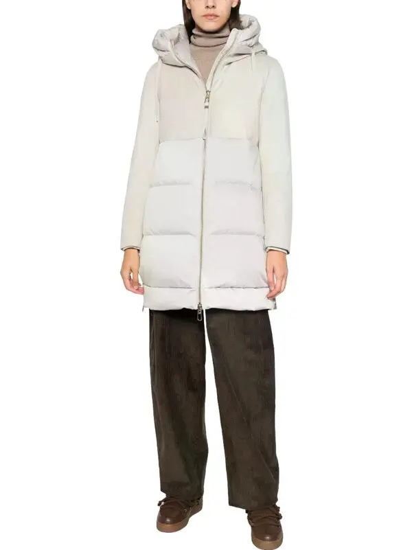 DUNO Talia Hooded Quilted Coat - Neutrals
