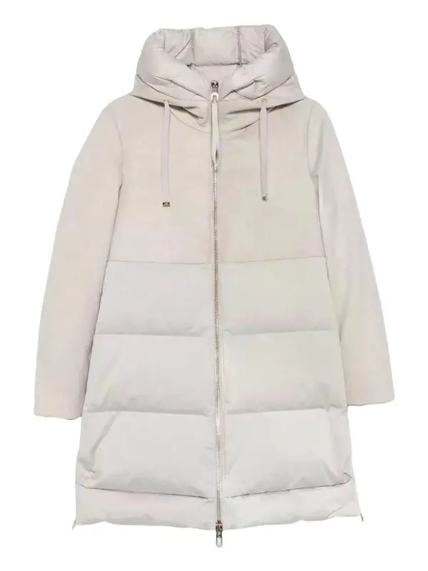 DUNO Talia Hooded Quilted Coat - Neutrals