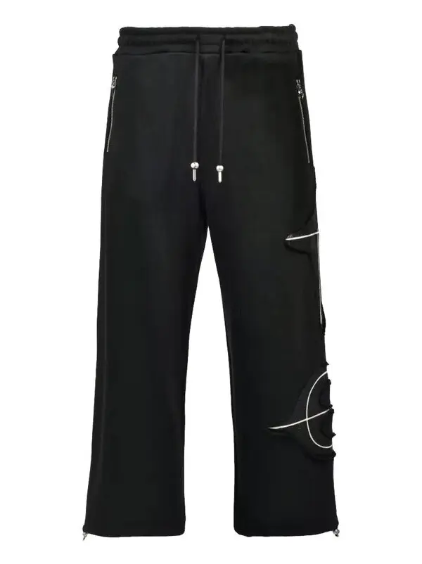 THUG CLUB New Rock Cotton Track Pants - Black