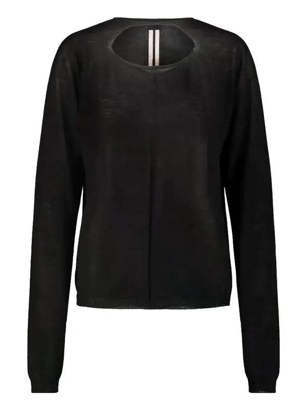 Rick Owens Cut-out Fine-knit Sweater - Black