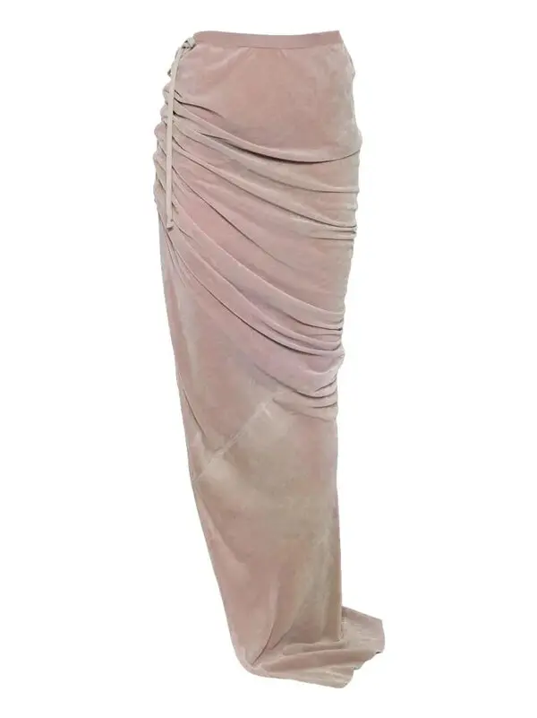 Rick Owens Edfu Ruched Drawstring Maxi Skirt - Pink