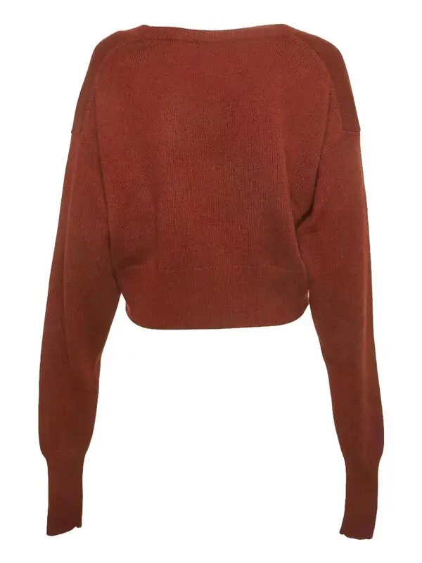 Chloé V-neck Cropped Sweater - Red