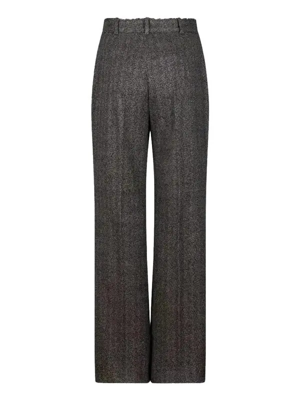 Max Mara Herringbone-pattern Trousers - Grey