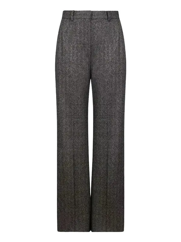 Max Mara Herringbone-pattern Trousers - Grey