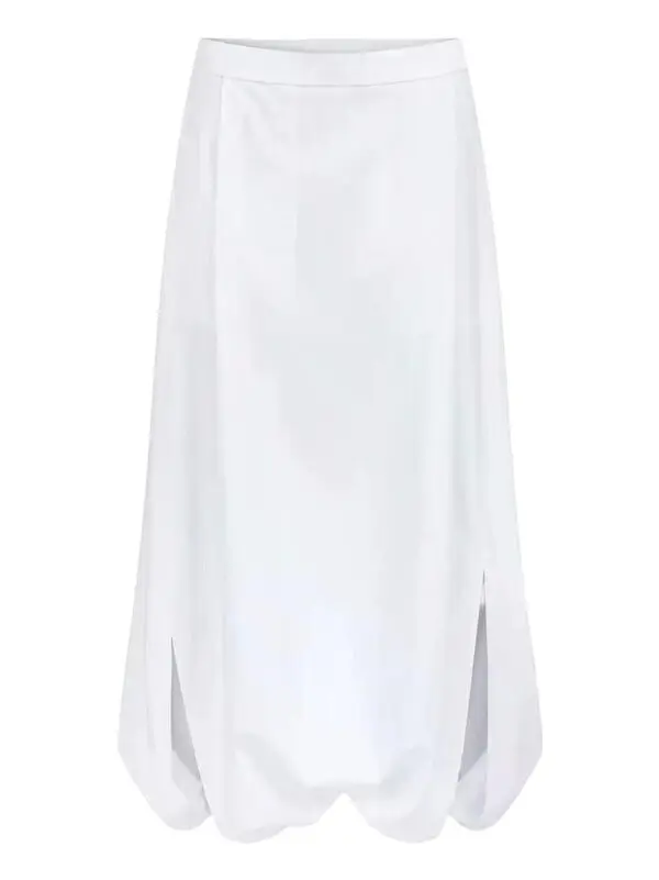 Tibi Jalousie Bubble Midi Skirt - White