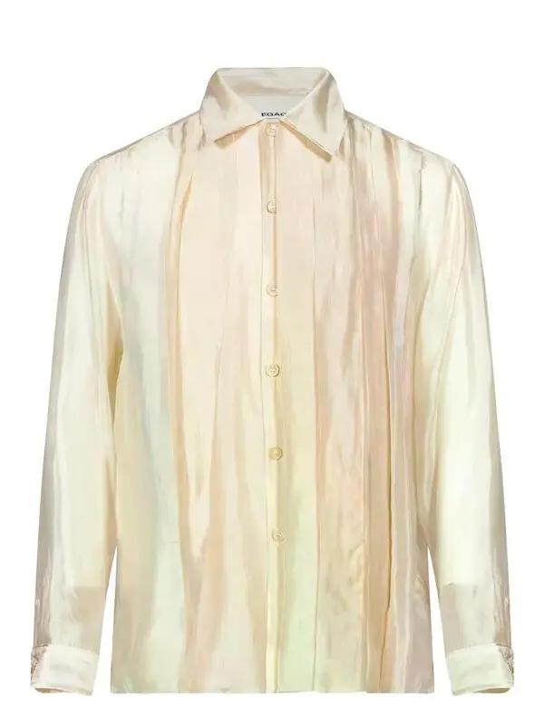 Our Legacy Every Pleated Frayed-hem Shirt - Neutrals