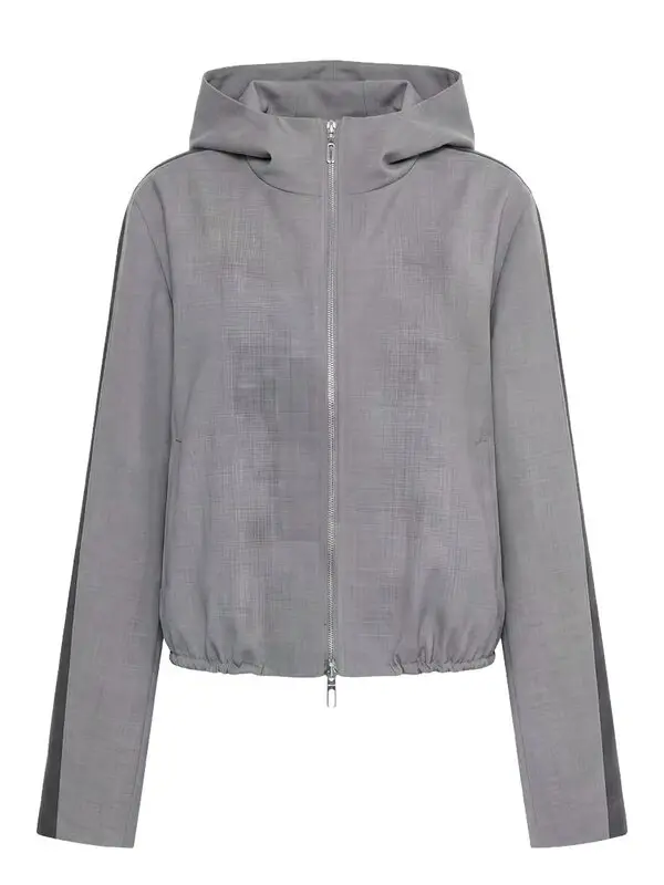 Sportmax Lepre Hooded Wool Bomber Jacket - Grey