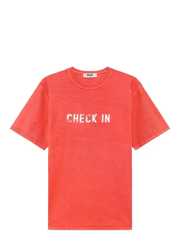 MSGM Slogan-print T-shirt - Red