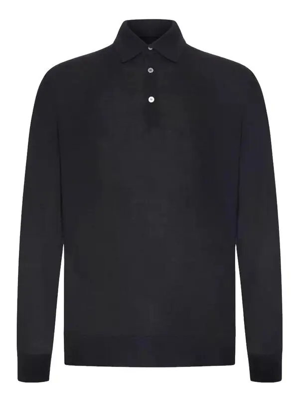 Zegna Trofeo Long-sleeve Polo Shirt - Black