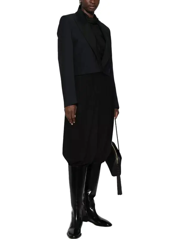 RÓHE Cropped Peak-lapel Blazer - Black