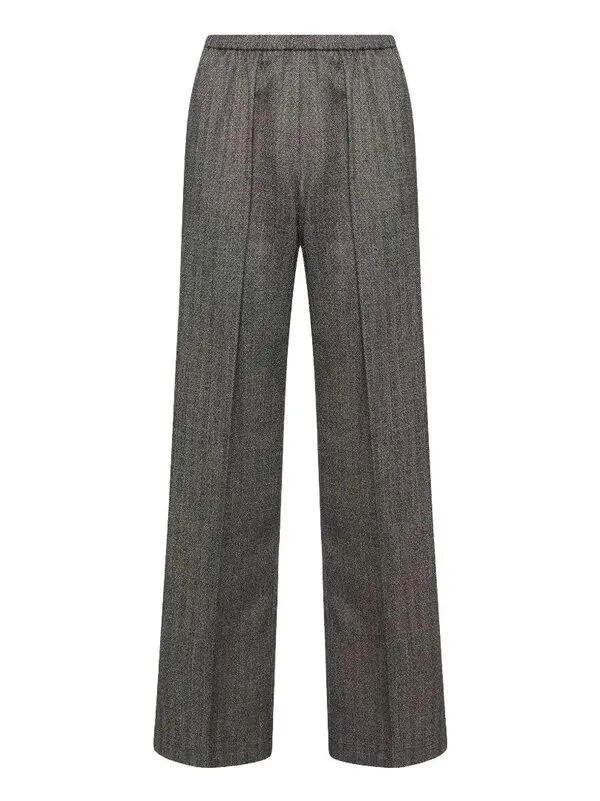 FORTE_FORTE Herringbone-pattern Trousers - Grey