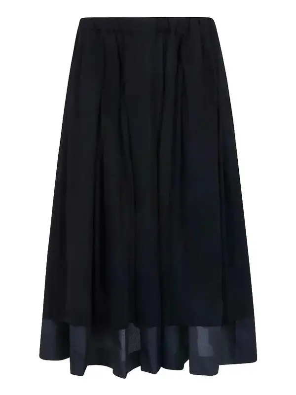 Comme Des Garçons Pleated Layered Midi Skirt - Black