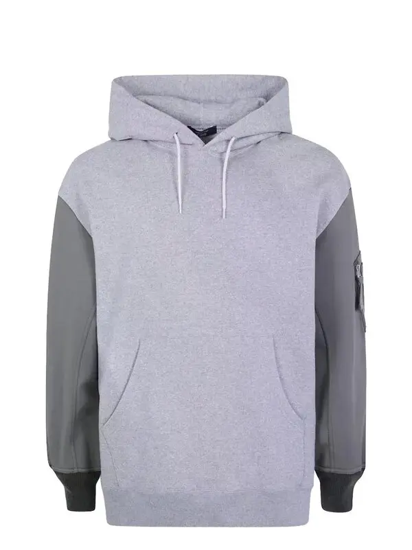 Comme Des Garçons Panelled Zip-pocket Hoodie - Grey