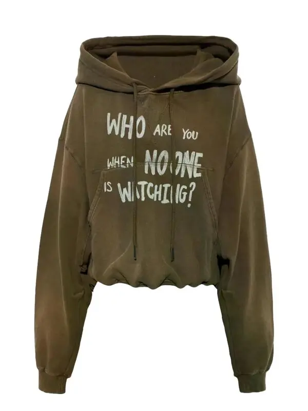 R13 Slogan-print Oversized Hoodie - Brown