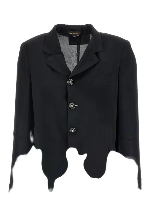 Comme Des Garçons Sheer-panelled Button-up Jacket - Black